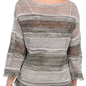 eight eight eight | Sweaters | Striped Fringed Sweater By Eight Womens ...